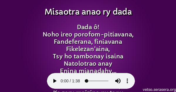 Misaotra anao ry Dada - anarim - Tononkalo Malagasy