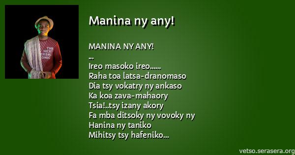 MANINA NY ANY! - LAVENONA - Tononkalo Malagasy