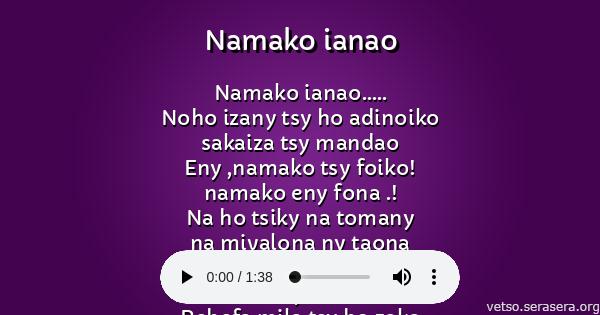 Namako ianao - Daniel ROIMEMY RKT - Tononkalo Malagasy