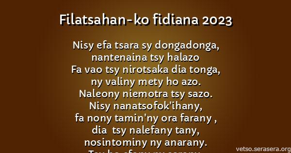 Filatsahan-ko fidiana 2023 - Lemady - Tononkalo Malagasy