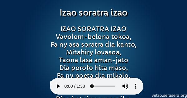 IZAO SORATRA IZAO - Njakahery ANDRIAMALALA - Tononkalo Malagasy