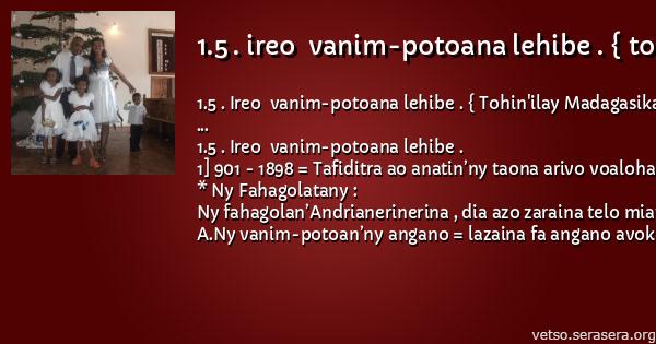 1.5 . Ireo vanim-potoana lehibe . { Tohin'ilay Madagasikara Ny Lasa sy ...
