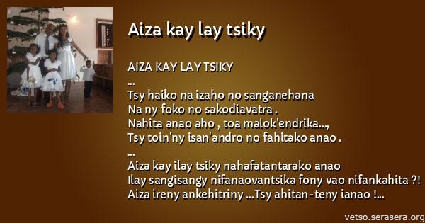 AIZA KAY LAY TSIKY - NY Andri-Fara - Tononkalo Malagasy