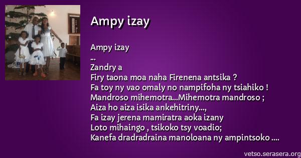 AMPY IZAY - NY Andri-Fara - Tononkalo Malagasy