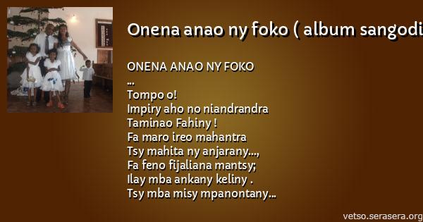 ONENA ANAO NY FOKO ( ALBUM SANGODINA ) Raphael Spartacus - NY Andri ...