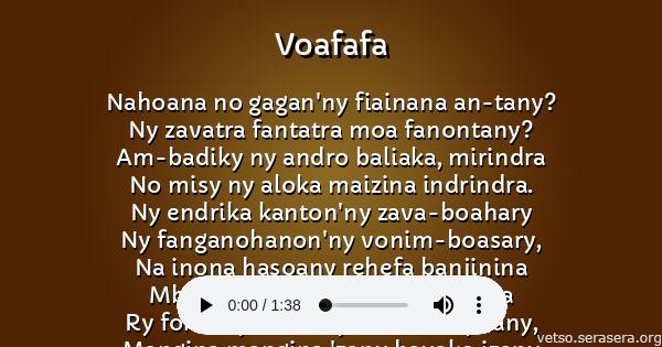 voafafa - Voafafa - Tononkalo Malagasy