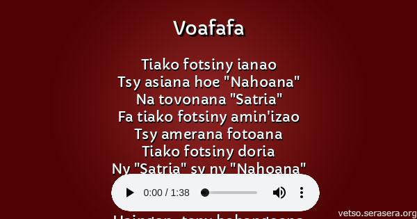 voafafa - Voafafa - Tononkalo Malagasy