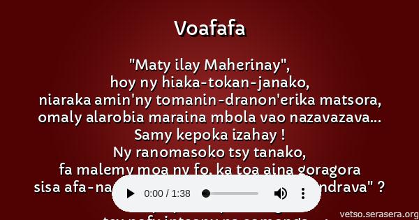 voafafa - Voafafa - Tononkalo Malagasy