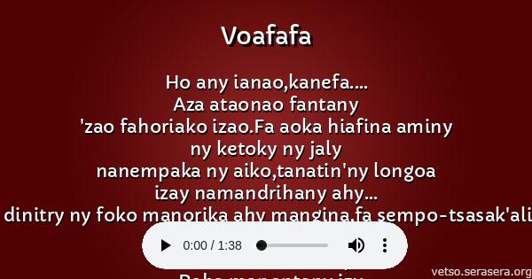 voafafa - Voafafa - Tononkalo Malagasy