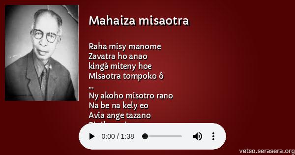 Mahaiza misaotra - Rafanoharana, Bolespara - Tononkalo Malagasy