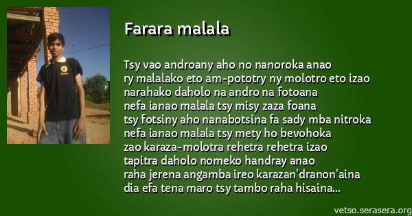FARARA MALALA - RAFENOMANANTSOA SANTATRA - Tononkalo Malagasy
