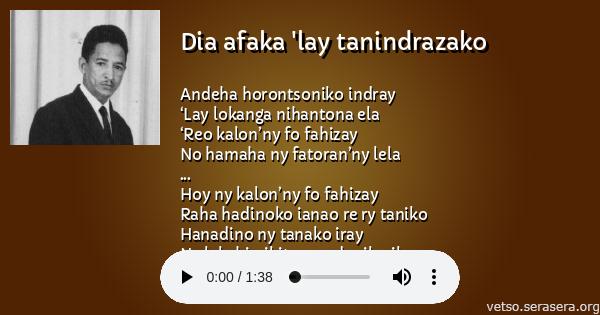 DIA AFAKA 'LAY TANINDRAZAKO - RATSIMBA Georges - Tononkalo Malagasy