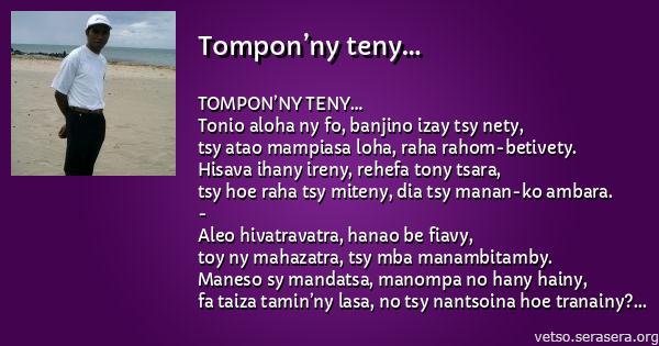 TOMPON’NY TENY… - RRAG - Tononkalo Malagasy